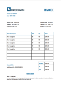 Receipt Template | SimplyWise - SimplyWise
