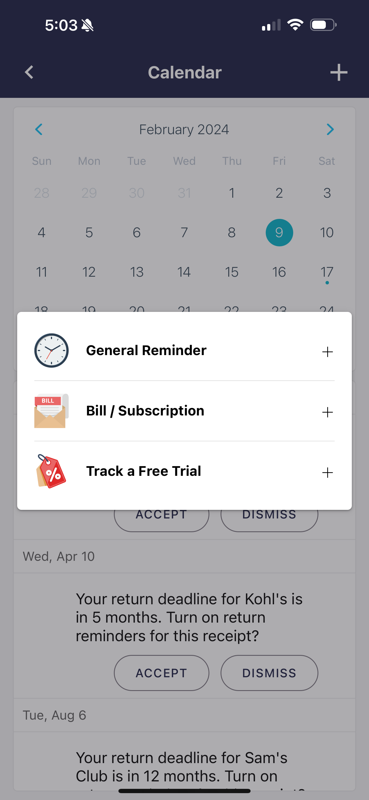 Can I create my own reminder? - SimplyWise
