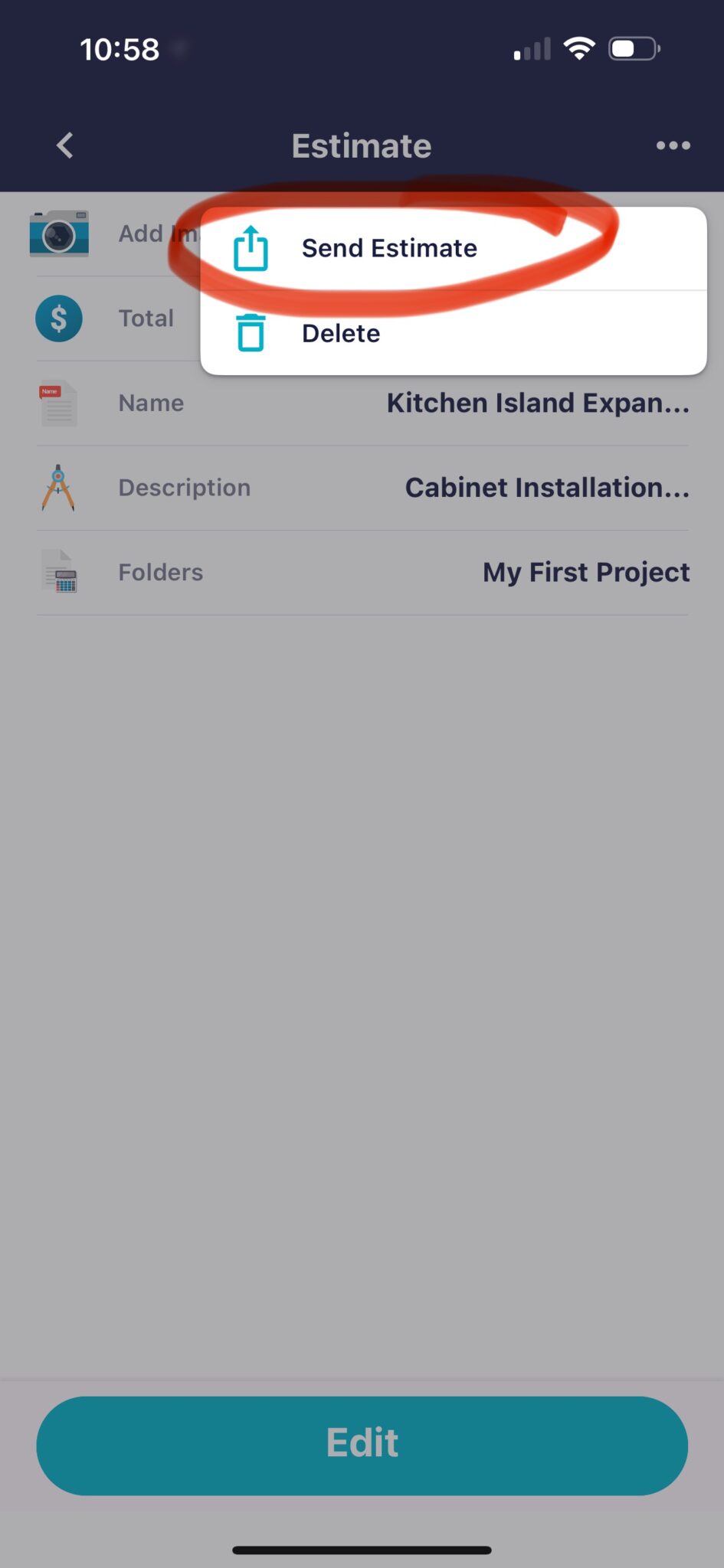 How do I print an estimate in the SimplyWise Cost Estimator App? - SimplyWise